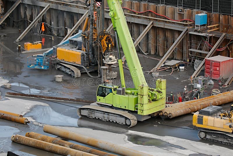 Machines De Chantier De Construction Image stock - Image of houe ...
