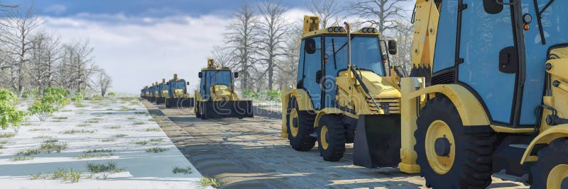 Machines de construction illustration stock. Illustration du ...