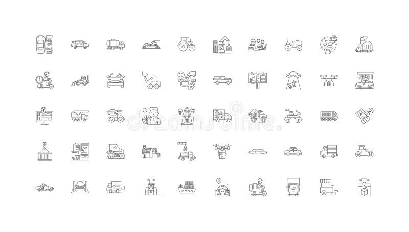 Machines Ideas, Linear Icons, Line Signs Set, Vector Collection Stock ...