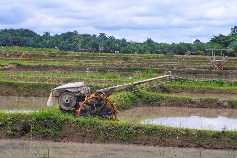 Machines for Plowing Rice Fields. Stock Image - Image of agriculture ...