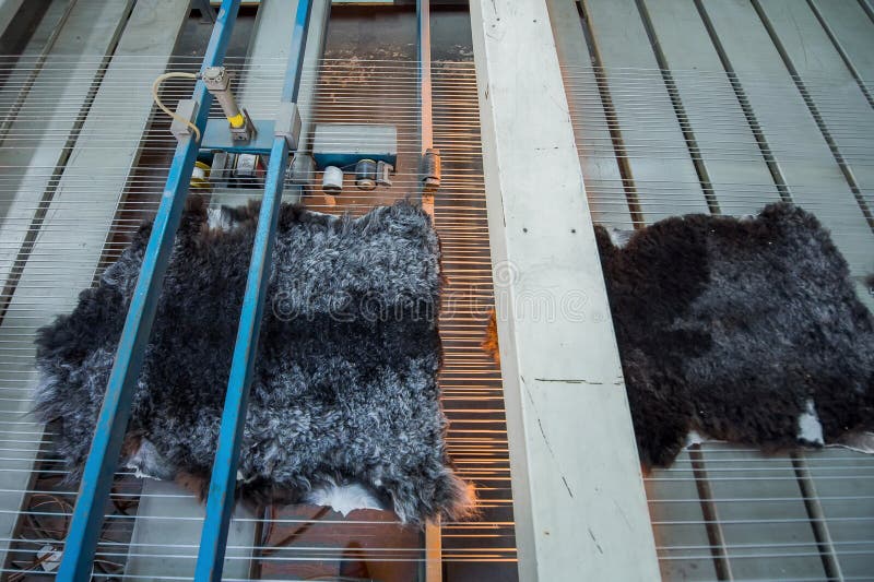 Machines for Processing Natural Leather and Fur Stock Image - Image of ...