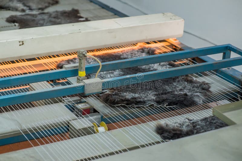 Machines for Processing Natural Leather and Fur Stock Image - Image of ...