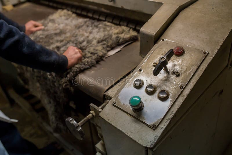 Machines for Processing Natural Leather and Fur Stock Image - Image of ...