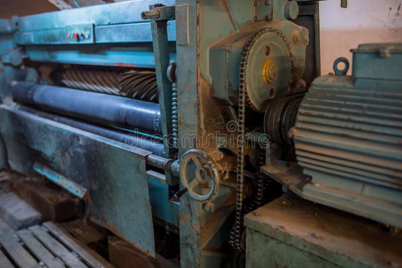 Machines for Processing Natural Leather and Fur Stock Image - Image of ...