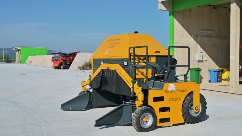 Machines Processing Organic Waste into Eco-friendly Compost at a ...