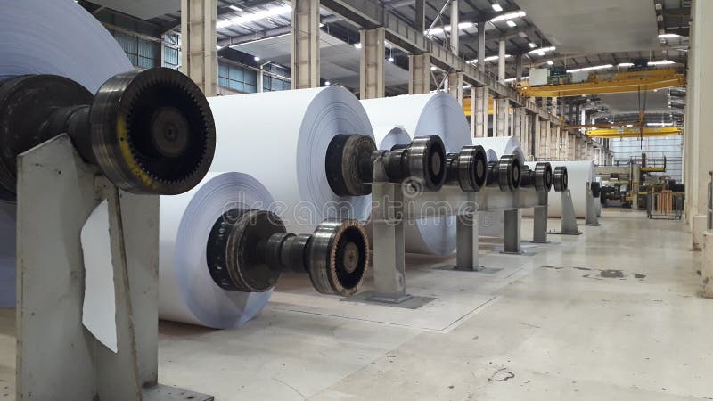 Machines for the Production of Paper Rolls Stock Image - Image of plant ...