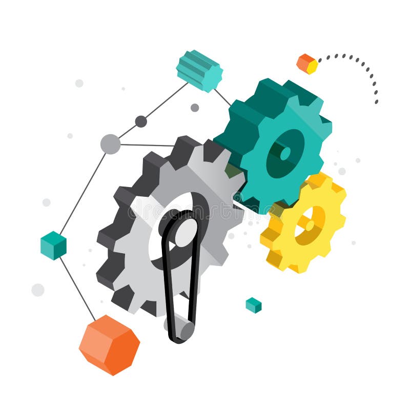 Machines Running Gear with Creative Motivation. Stock Vector ...