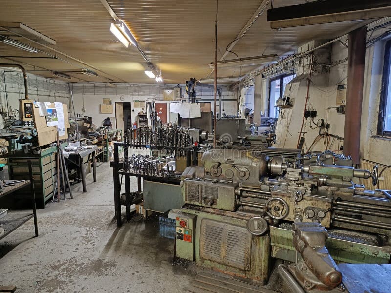 Machines and Tools in Old Workroom Editorial Stock Image - Image of ...