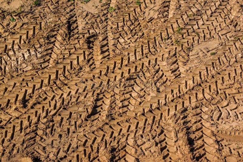 Machines Tracks on the Field of Construction Stock Image - Image of ...