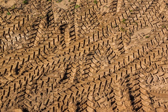 Machines Tracks on the Field of Construction Stock Image - Image of ...
