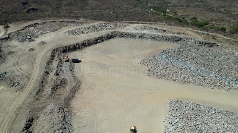 Machines Working in Cement Quarry. Top View Stock Video - Video of ...