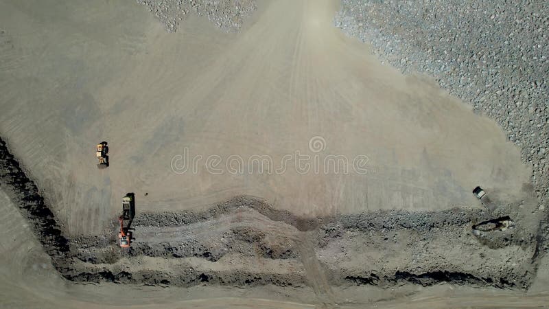 Machines Working in Cement Quarry. Top View Stock Video - Video of ...