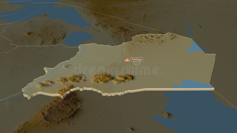 Machinga, Malawi - Extruded with Capital. Relief Stock Illustration ...