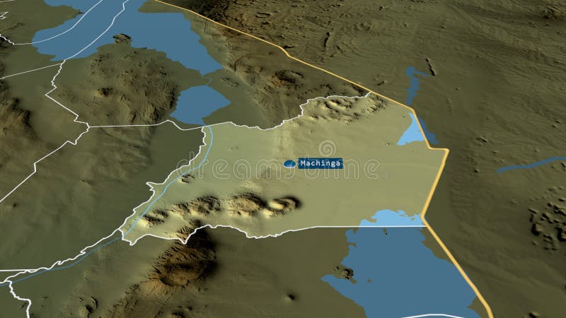 Machinga, Malawi - Highlighted with Capital. Physical Stock ...