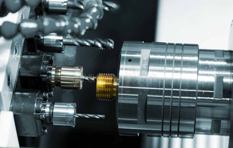 Machining Automotive Part by Cnc Turning Machine Stock Photo - Image of ...