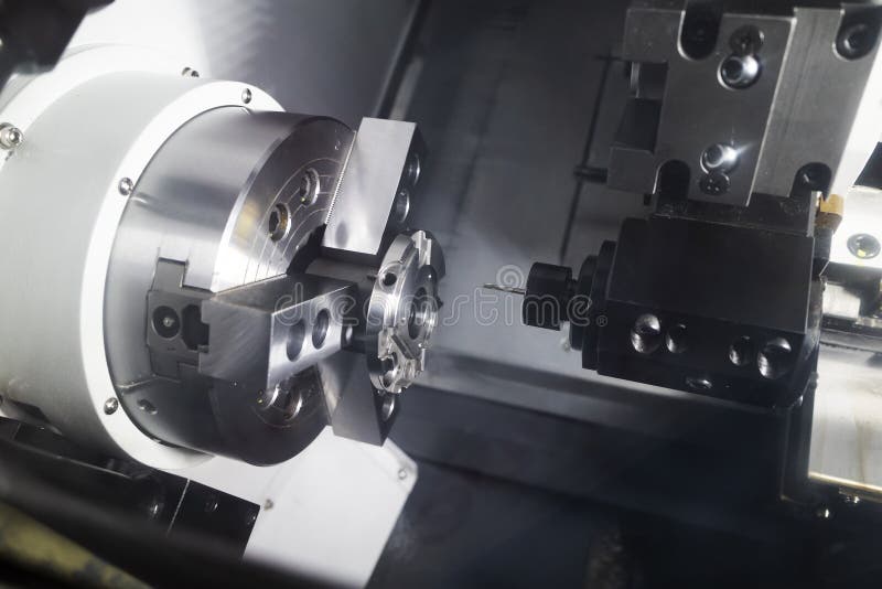 Machining Automotive Part by Cnc Turning Machine Stock Image - Image of ...