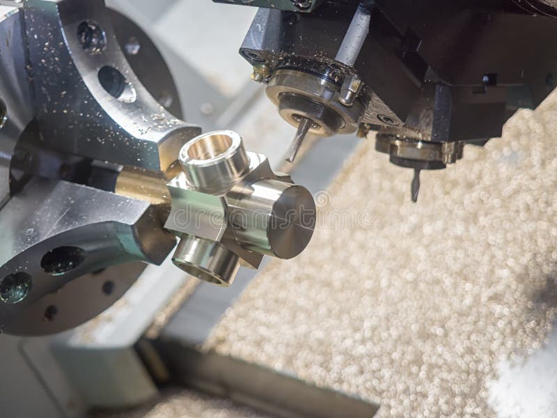 Machining Automotive Part by Cnc Turning Machine Stock Photo - Image of ...