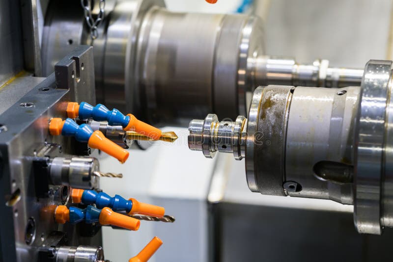 Machining Automotive Part by Cnc Turning Machine Stock Image - Image of ...