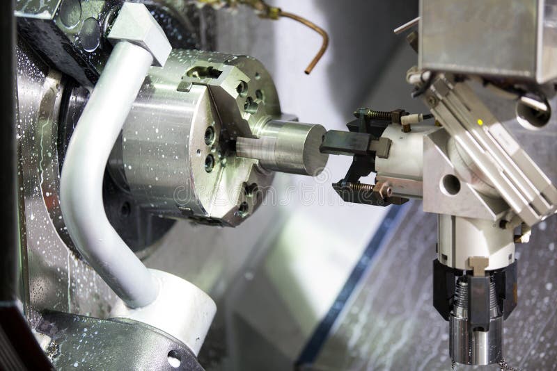 Machining Automotive Part by Cnc Turning Machine Stock Image - Image of ...