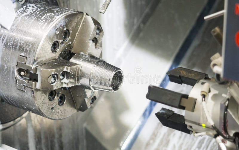 Machining Automotive Part by Cnc Turning Machine Stock Image - Image of ...