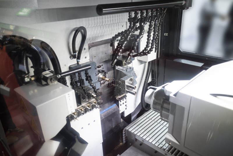 Machining Automotive Part by Cnc Turning Machine Stock Photo - Image of ...