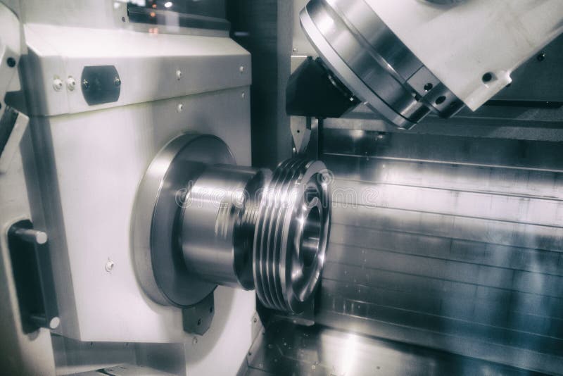 Machining Automotive Part by Cnc Turning Machine Stock Photo - Image of ...