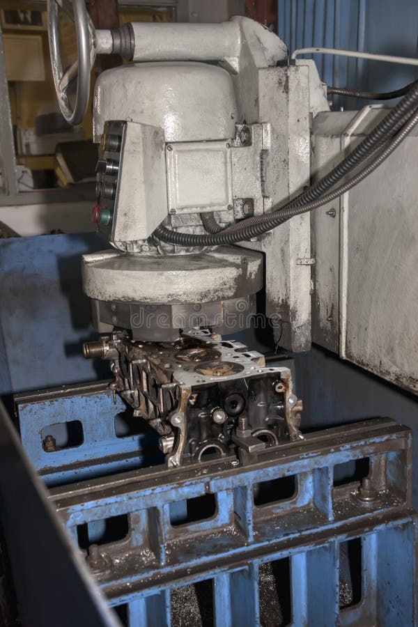 Machining engine block stock image. Image of diesel - 269281297