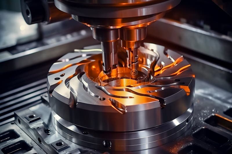 Machining Metal Structures on the Machine. Close-up Stock Illustration ...