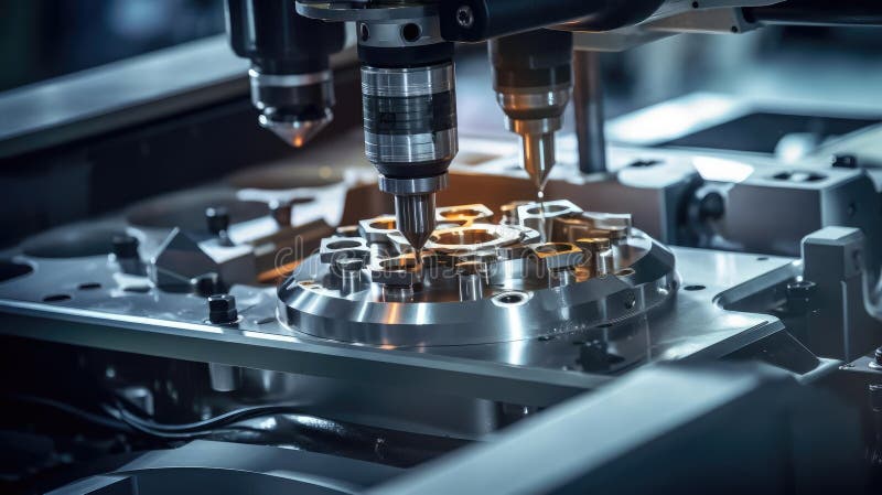 Machining a Part on a Milling Machine Stock Illustration - Illustration ...