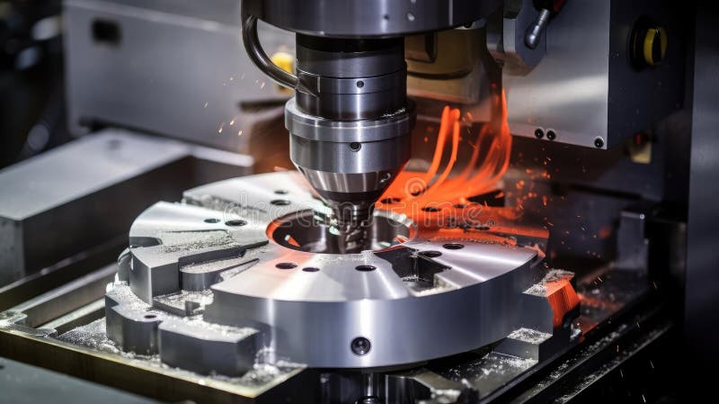 Machining a Part on a Milling Machine Stock Illustration - Illustration ...