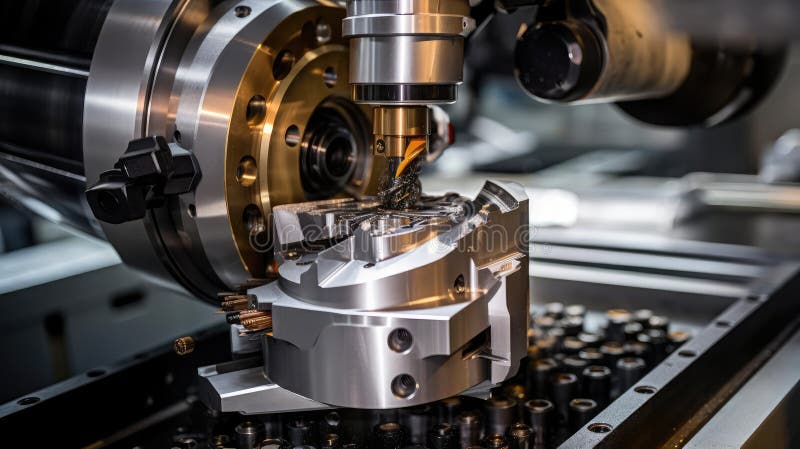 Machining a Part on a Milling Machine Stock Illustration - Illustration ...