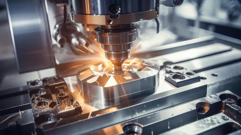 Machining a Part on a Milling Machine Stock Illustration - Illustration ...