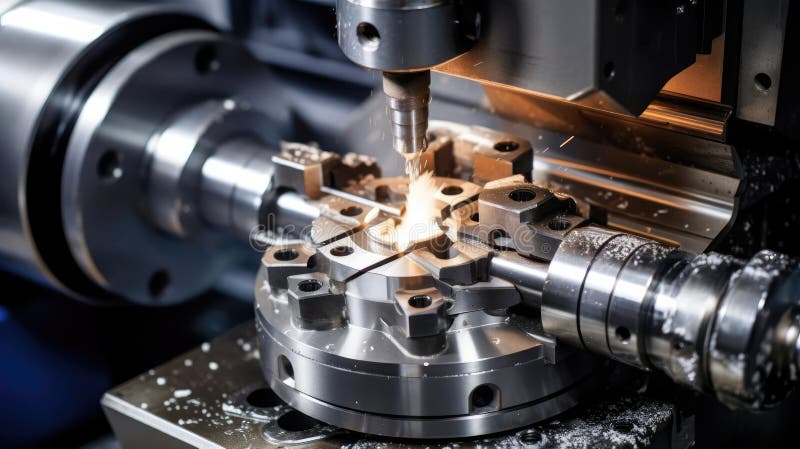 Machining a Part on a Milling Machine Stock Illustration - Illustration ...