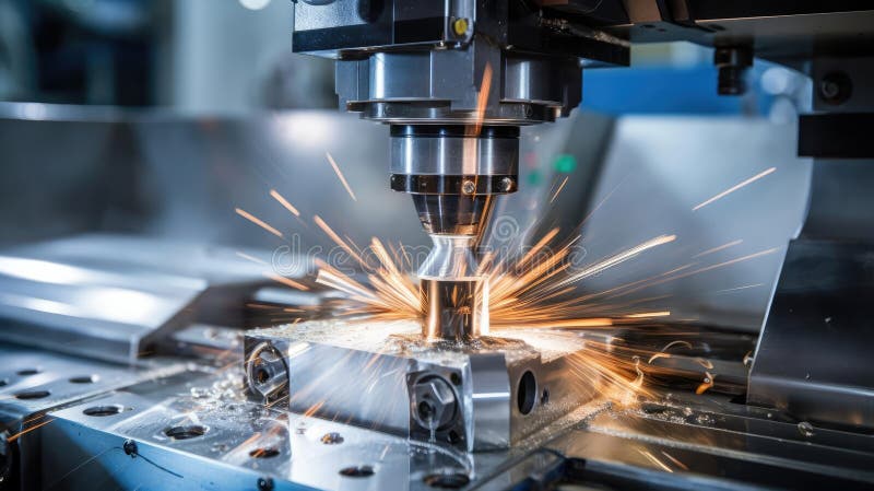 Machining a Part on a Milling Machine Stock Illustration - Illustration ...