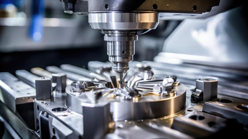 Machining a Part on a Milling Machine Stock Illustration - Illustration ...