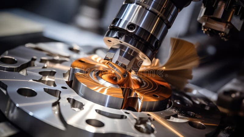 Machining a Part on a Milling Machine Stock Illustration - Illustration ...