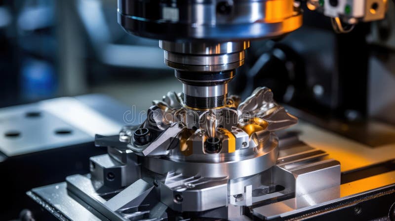 Machining a Part on a Milling Machine Stock Illustration - Illustration ...