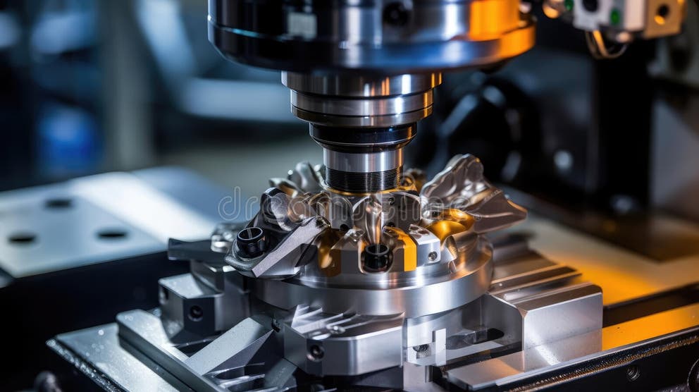 Machining a Part on a Milling Machine Stock Illustration - Illustration ...