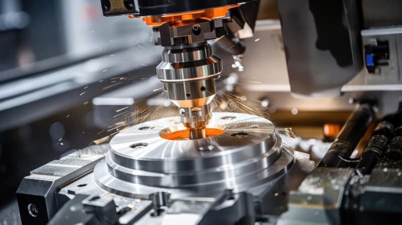 Machining a Part on a Milling Machine Stock Illustration - Illustration ...