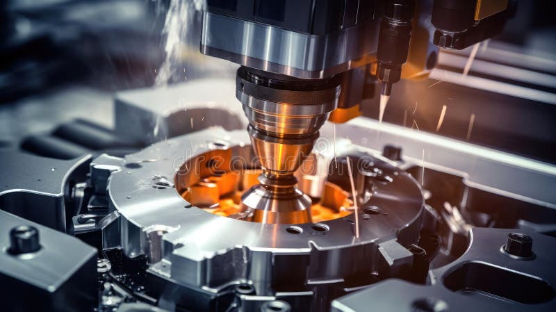 Machining a Part on a Milling Machine Stock Illustration - Illustration ...