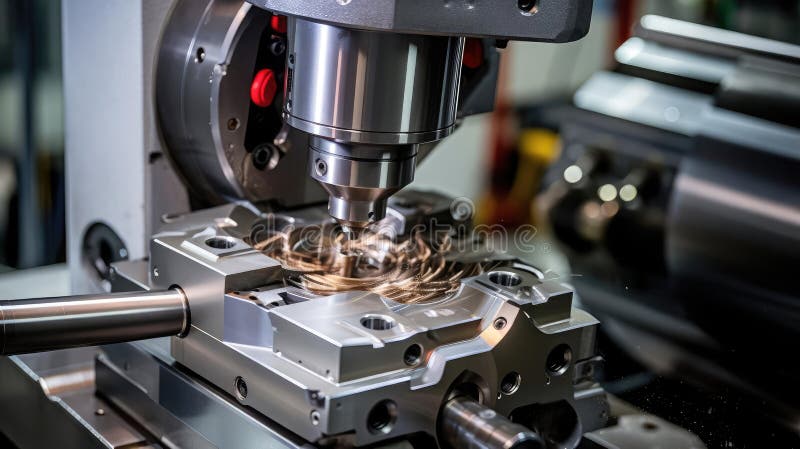 Machining a Part on a Milling Machine Stock Illustration - Illustration ...