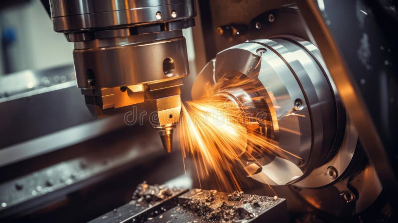 Machining a Part on a Milling Machine Stock Illustration - Illustration ...