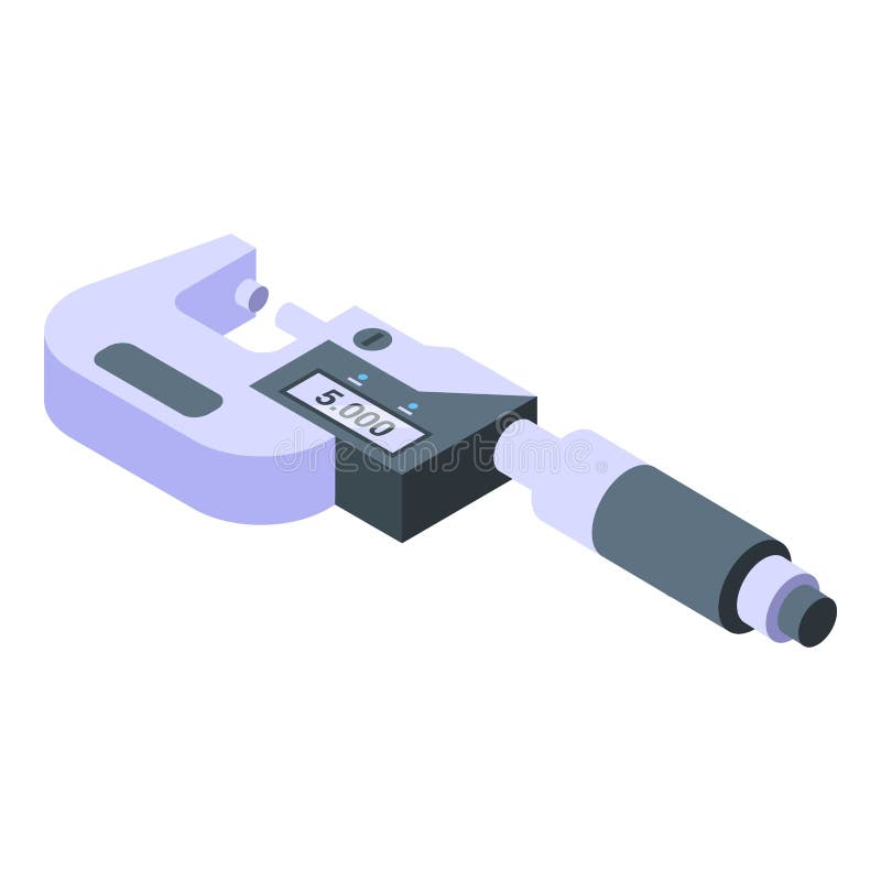 Machinist Micrometer Icon Isometric Vector. Laboratory Measurement ...