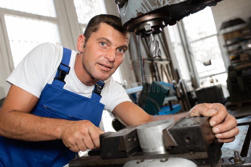 Machinist at work stock photo. Image of routing, lathe - 279541652