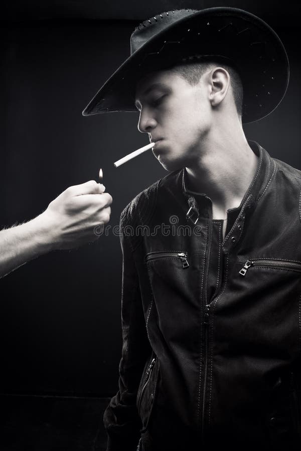 Macho with cigarette stock photo. Image of gangster, tobacco - 28682030