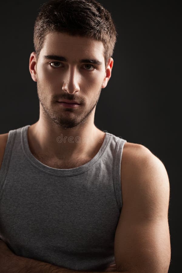 Macho Man s Portrait stock image. Image of serious, posing - 34867099