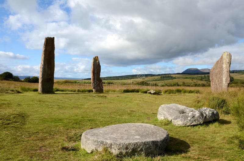 Machrie Moor, Standing Stones Stock Photo - Image of celtic, megalith ...