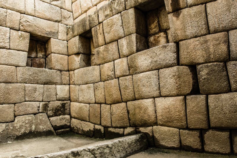 Inca Wall in Machu Picchu, Peru, South America. Example of Polygonal ...