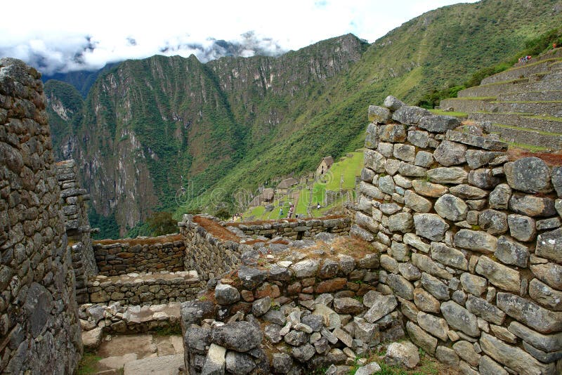 Machu Picchu, Inca Construction Detail. Stock Photo - Image of horizon ...