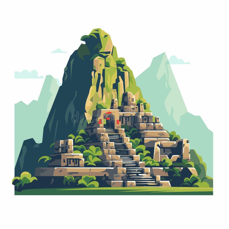 Machu Picchu Inca Ruins of Peru Vector Flat Isolated Illustration Stock ...